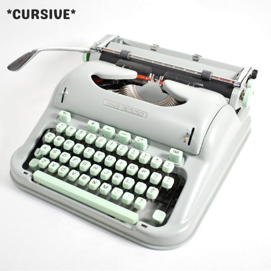 *PRE-ORDER* Hermes 3000 Typewriter - Rare Cursive – Amsterdam Typewriter